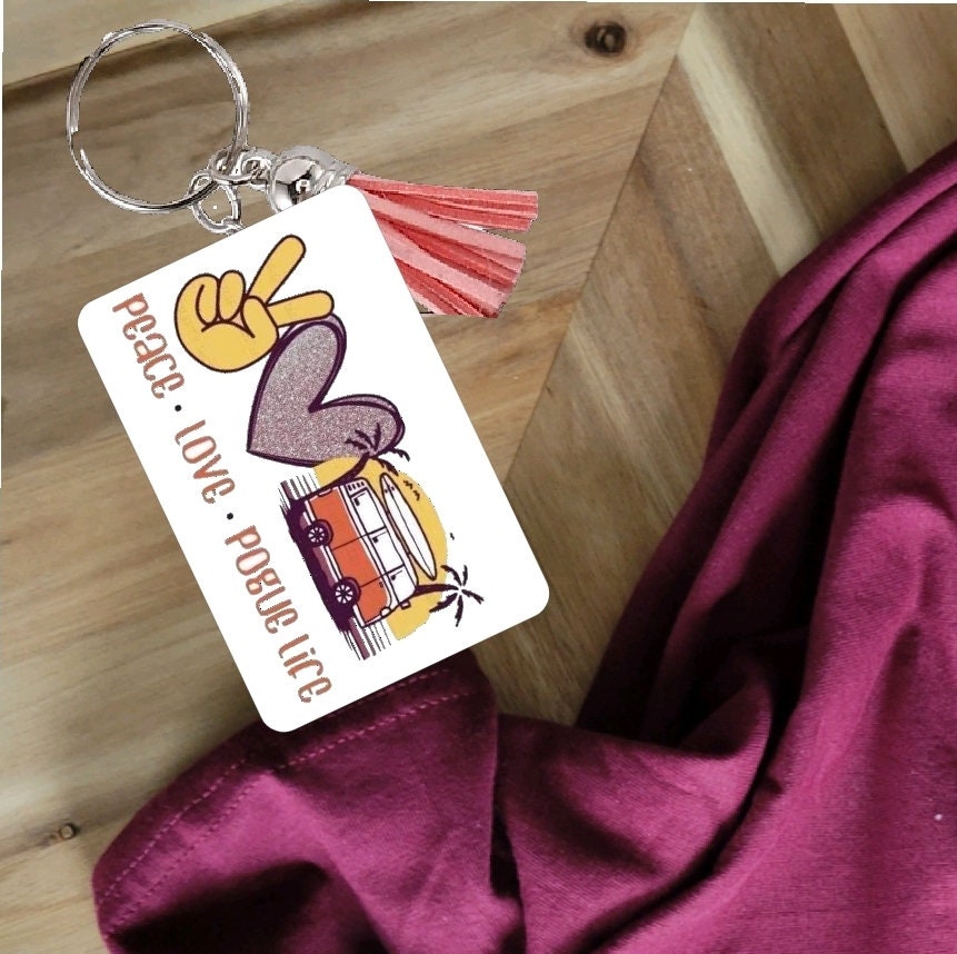 Outer Banks Keychain, Pogue Life Keyring, OBX, OBX3 Peace Love Pogue ...