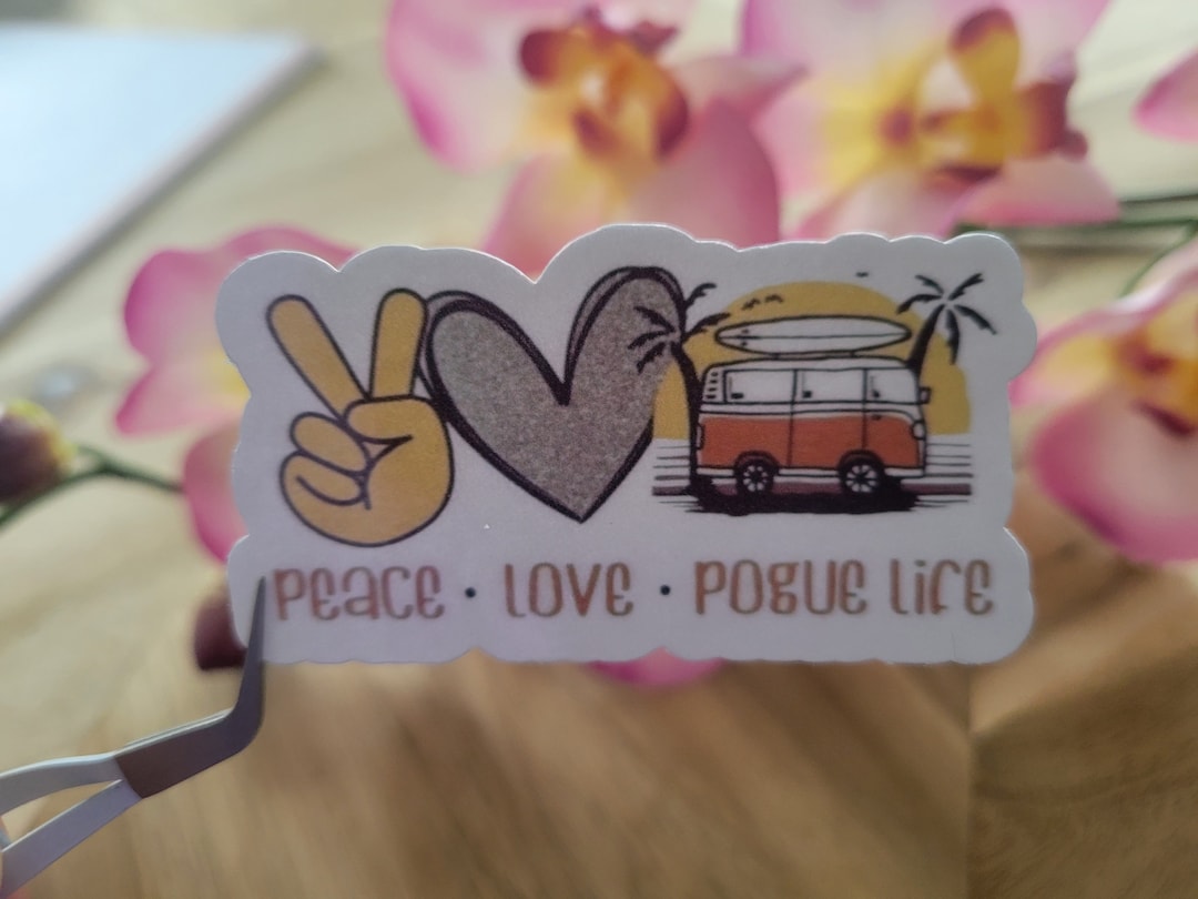 Outer Banks Sticker Pogue Life Obx Obx3 Peace Love Pogue Laptop Water Bottle Vinyl Etsy