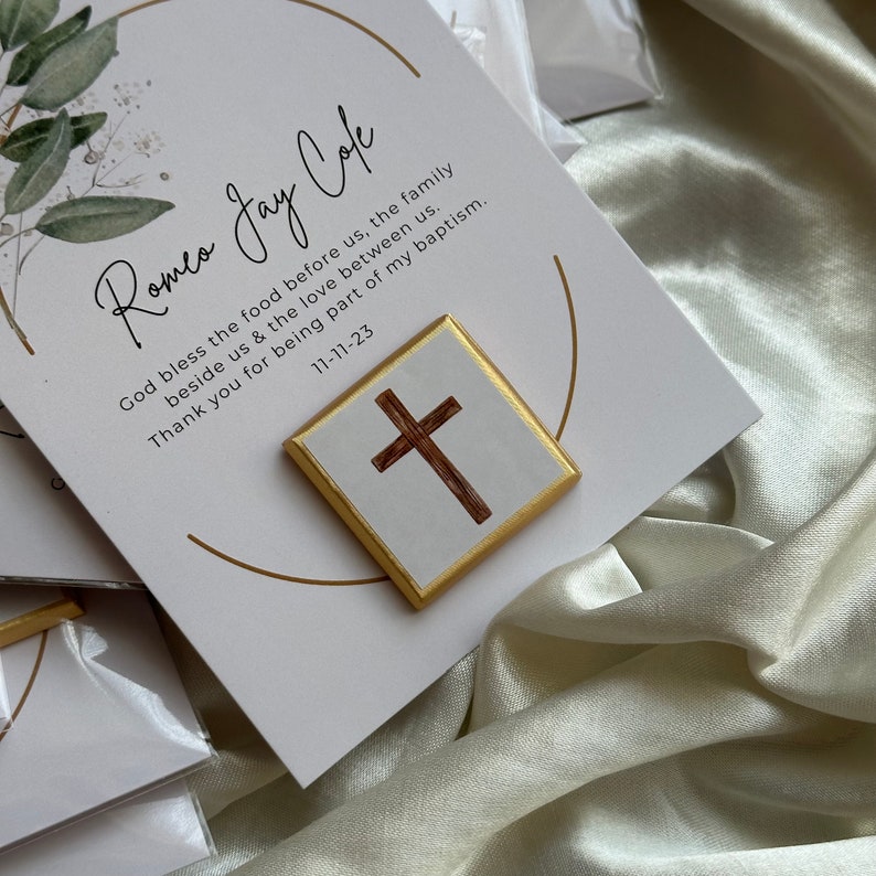 Baptism Favor Chocolate With Thank You Card, Baptism Gift for Your ...