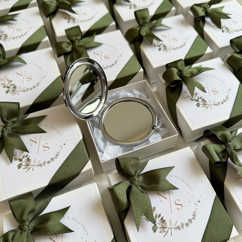 Wedding Favors, Personalized Metal Mirror Favor, Bridal Shower Favor ...