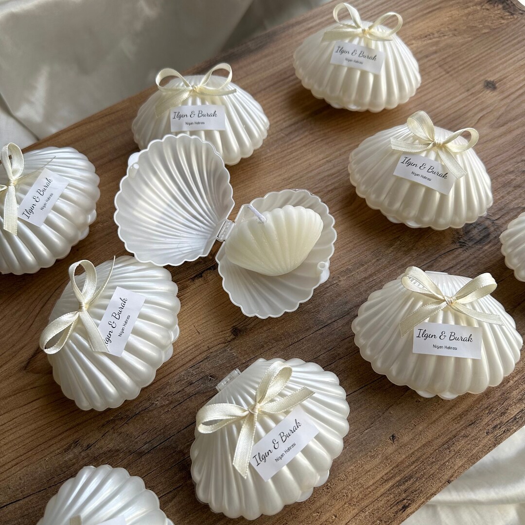 Wedding Favor for Guests, Sea Shell Candle, Bridal Shower Favors ...