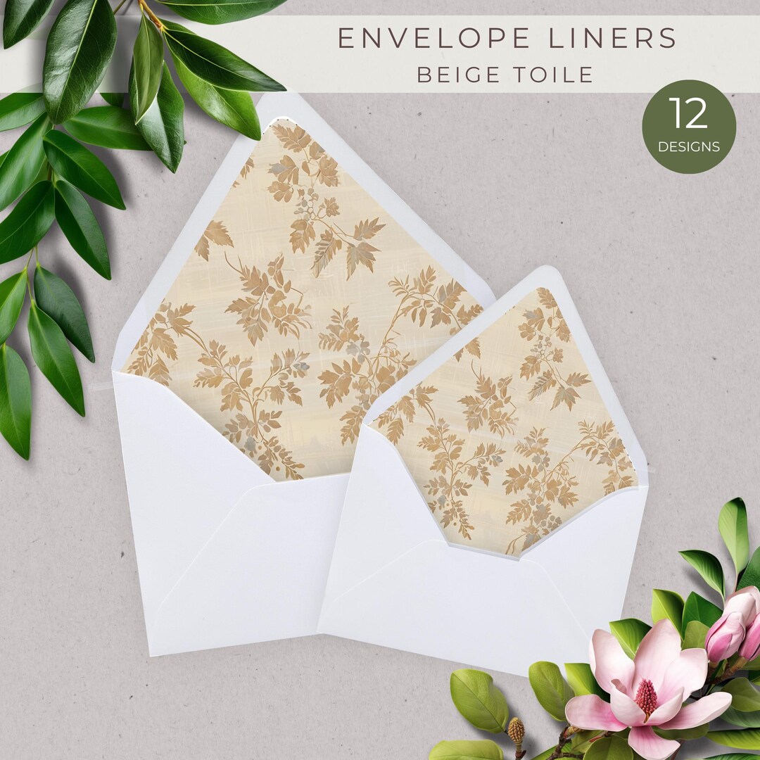 Elegant Envelope Liner Set, Printable Liner Papers, Instant Download ...