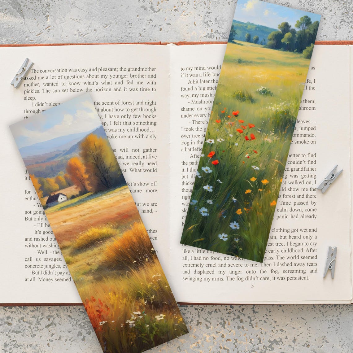 4 Seasons Landscape Bookmarks: Watercolor Nature Art (digital Download ...