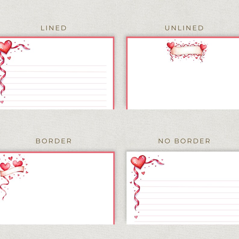 Romantic Stationery Set, Valentine's Day, Digital Stationery, Printable ...