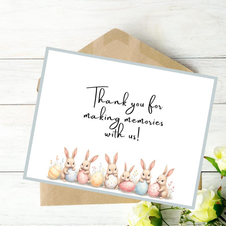 Easter Bunny Stationery Bundle, Printable Writing Paper, Note Cards and ...