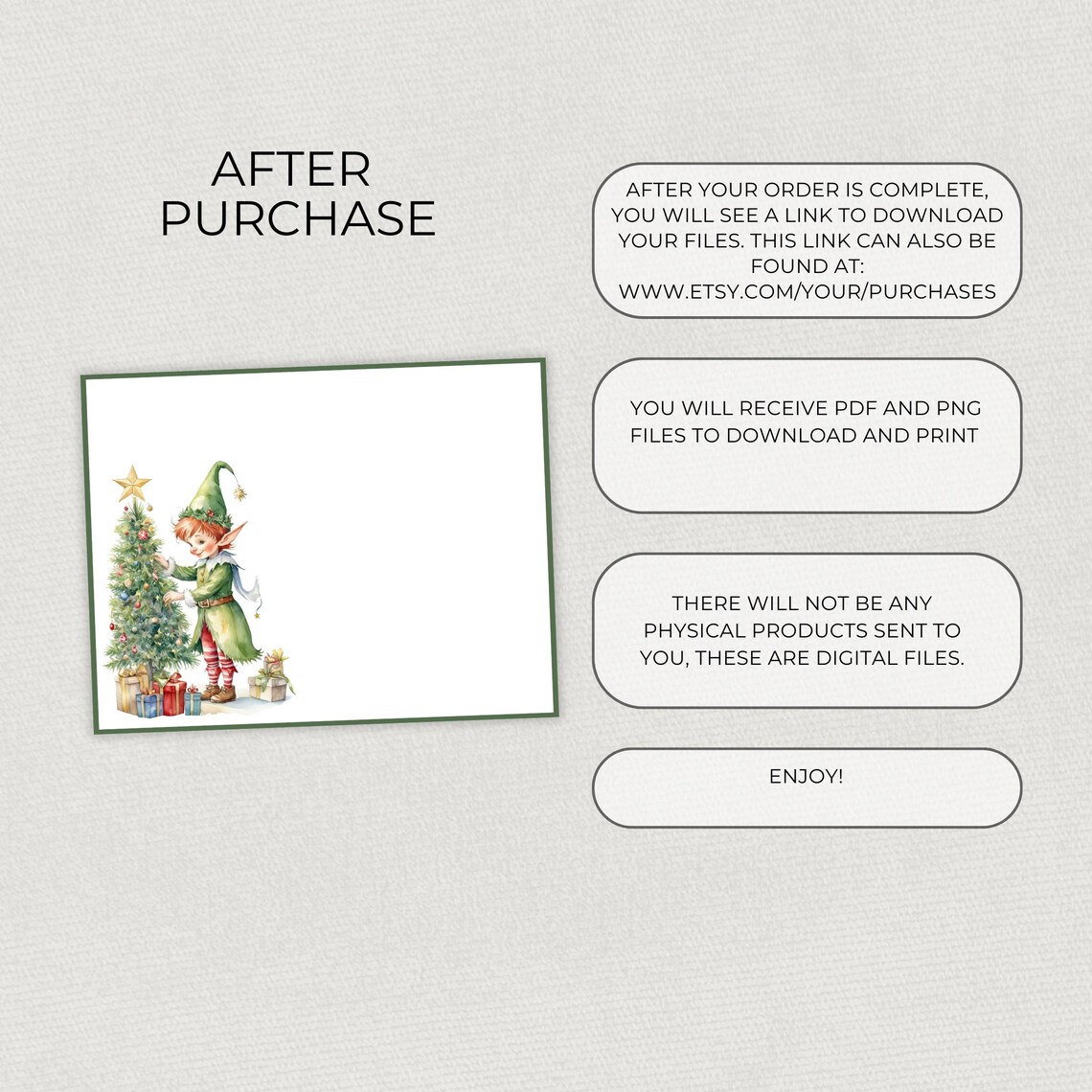 Busy Elf Printable Note Cards Set, Instant Download Christmas ...