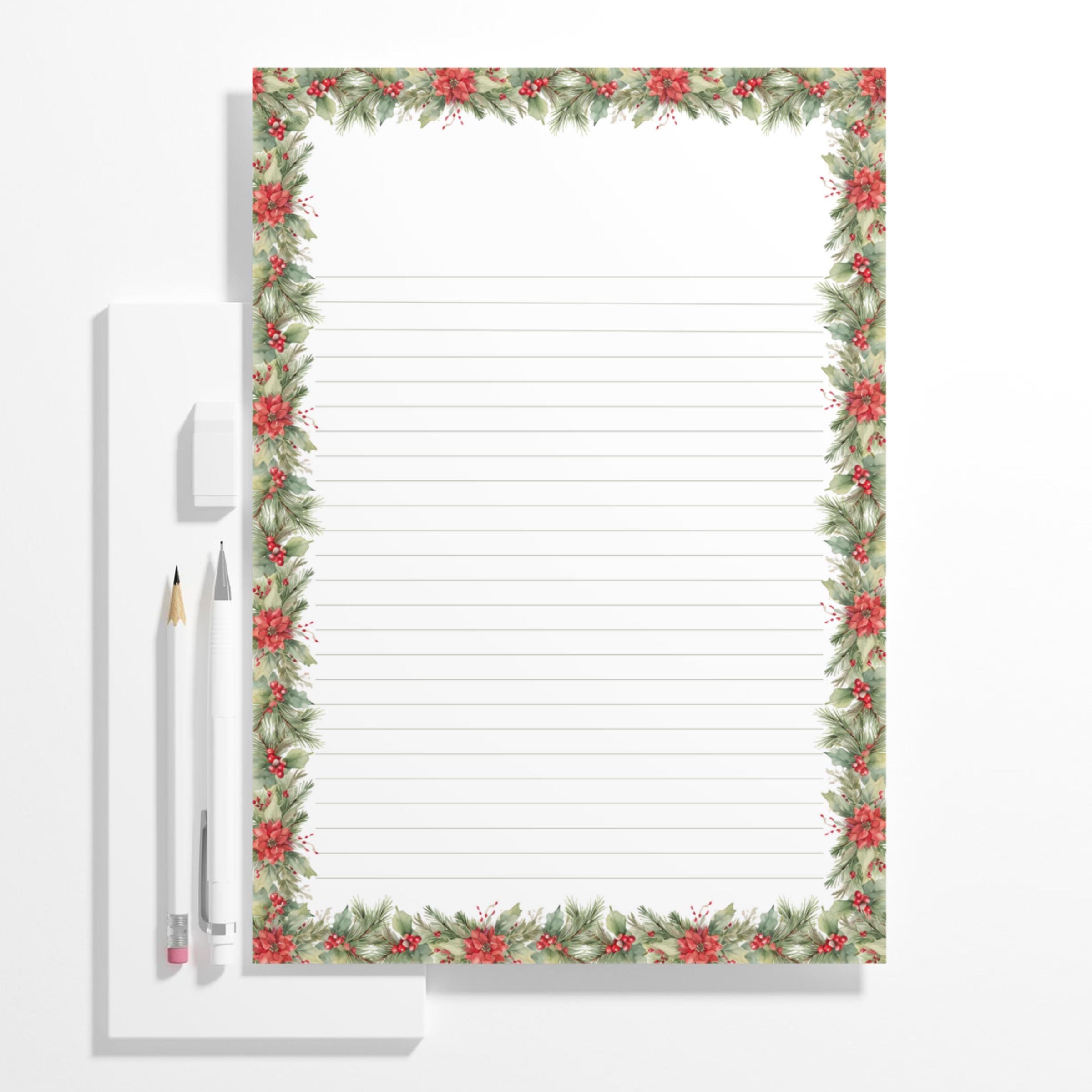 Printable Letter Writing Papers Set, Lined & Unlined Stationery ...