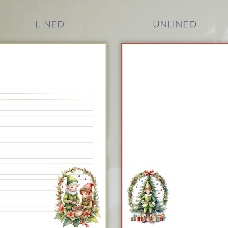 Printable Christmas Stationery and Cards, Busy Elf Stationery Bundle ...