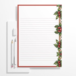 Mistletoe Stationery Bundle, Christmas Letter Writing Set, Holiday Note ...