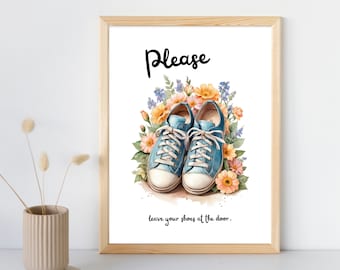 Remove Shoes Wall Decor Sign, Printable Shoes off House Rules, Short ...