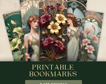 Four Seasons Bookmarks Printable Set, Ladies of the Seasons, Book Lover ...