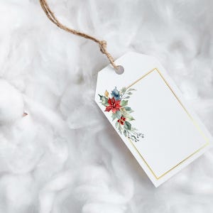Printable Christmas Hang Tags Instant Download, Xmas Flower Gift Labels ...