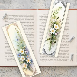 Printable Flower Bookmarks, Instant Download, Decorative Bookmark, Gift ...