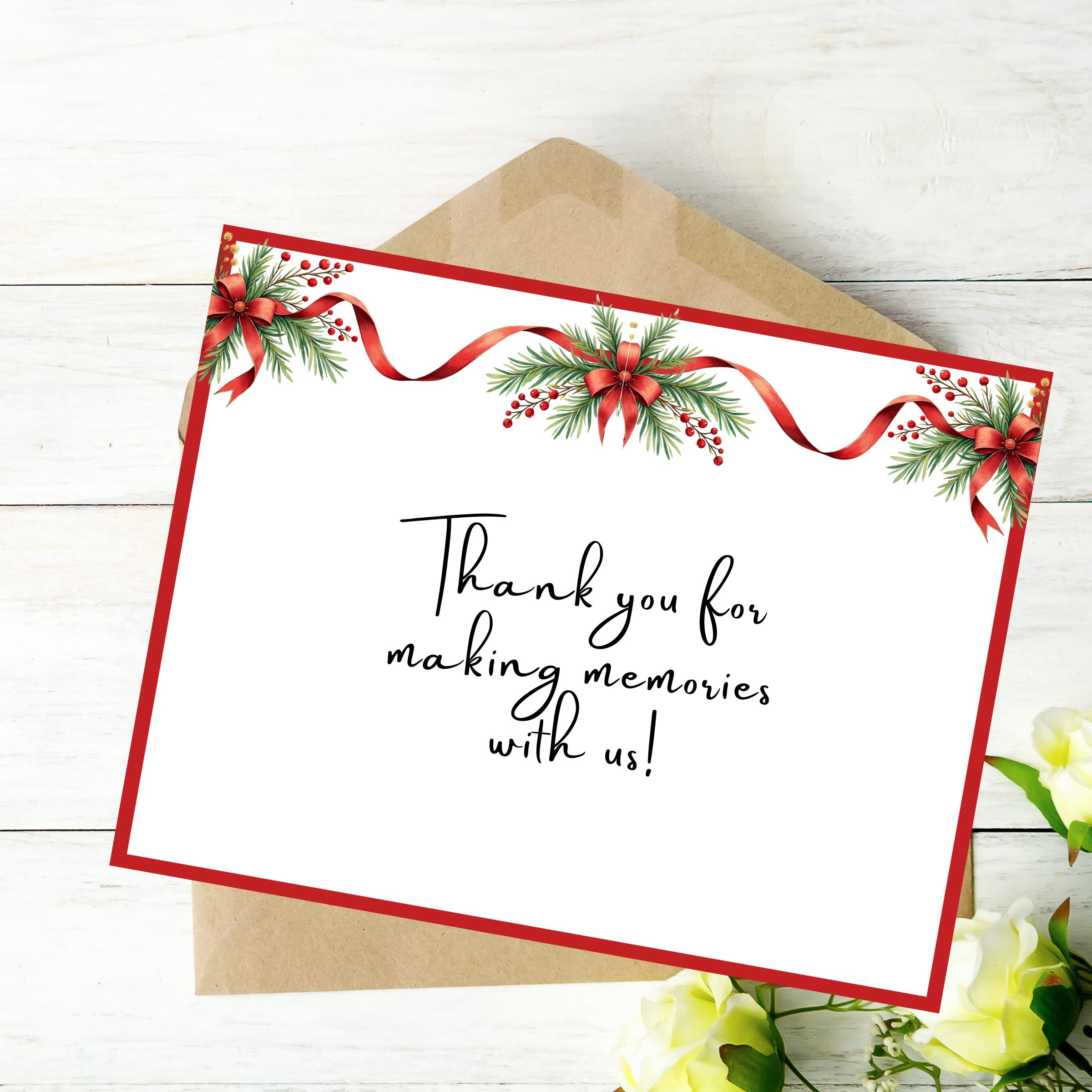 Christmas Garland Note Cards, Printable Season Notes, Last Minute Card ...