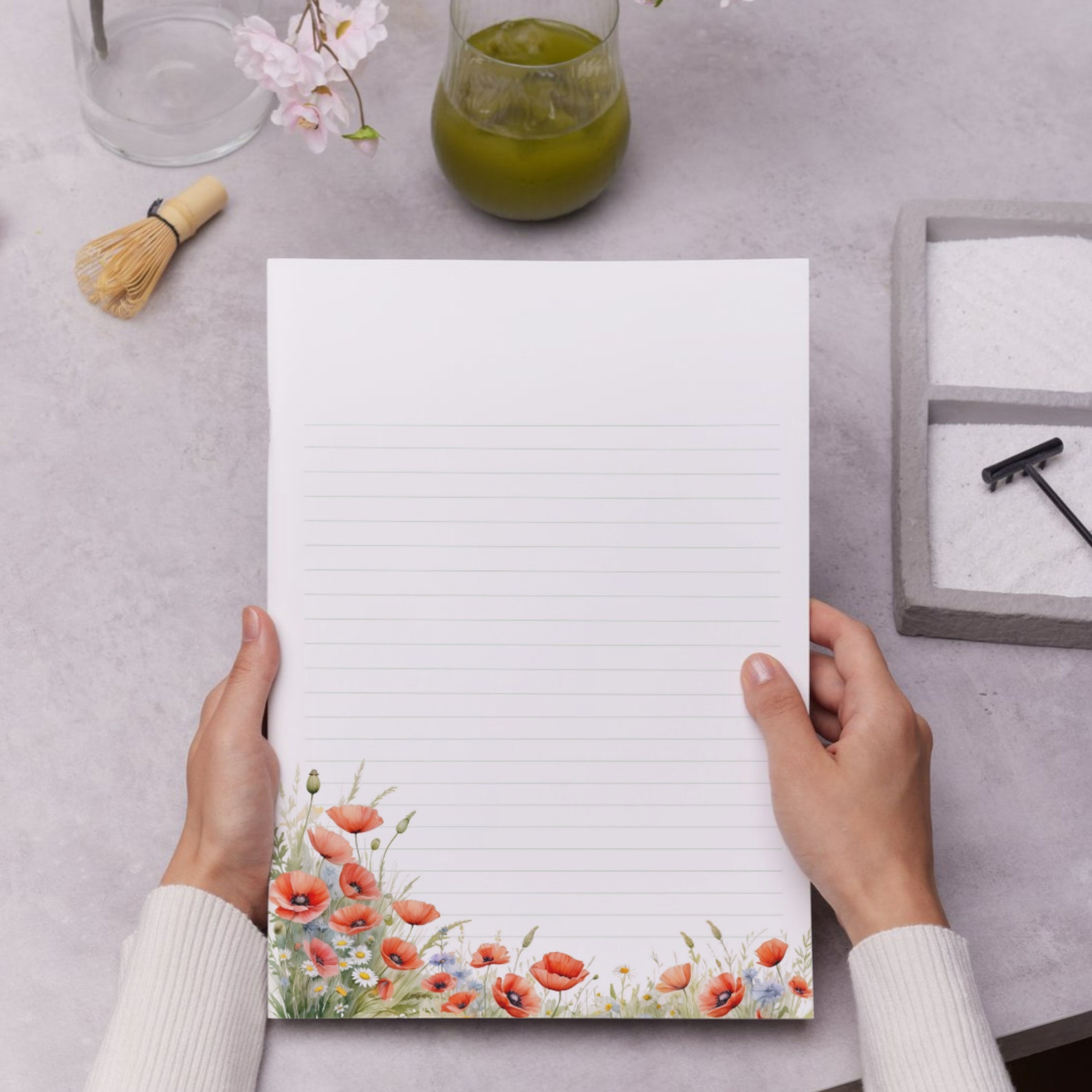 Poppy Letter Writing Set, Printable Stationery Papers, Instant Download ...