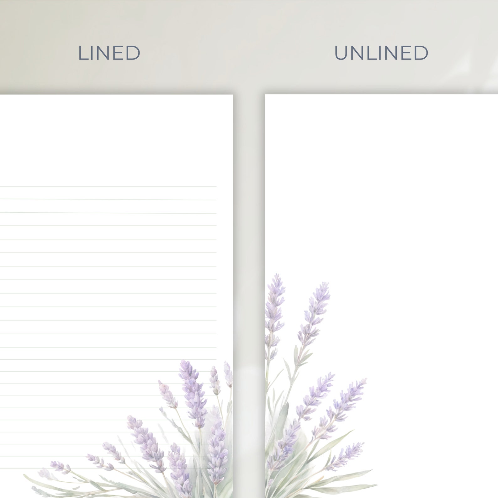 Lavender Floral Stationery Bundle, Printable Writing Paper, Note Cards ...