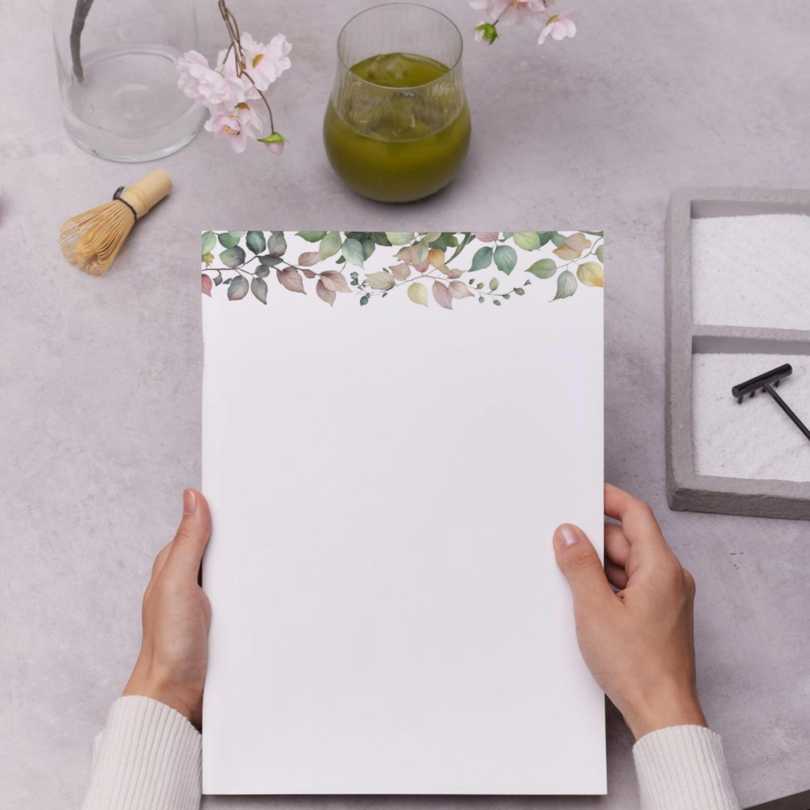 Foliage Vine Printable Stationery Set, Lined Unlined Writing Set ...