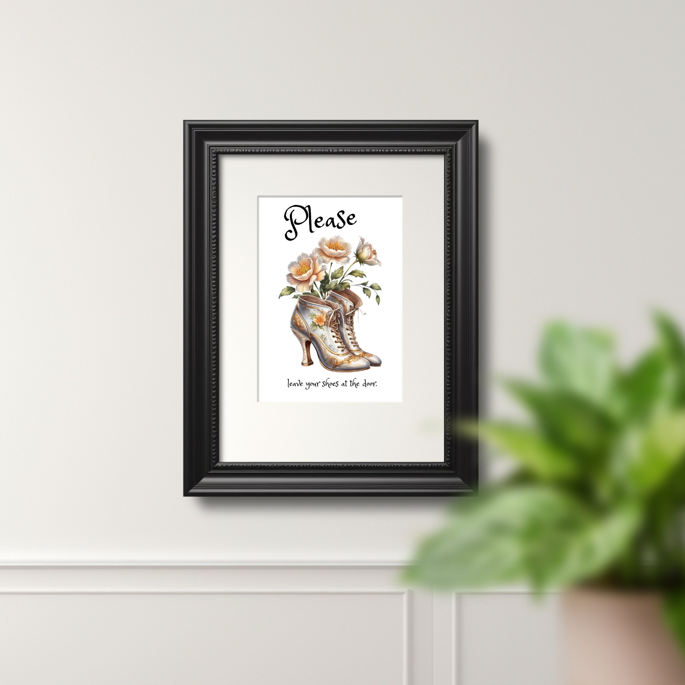 Remove Shoes Wall Decor Sign, Printable Shoes off House Rules, Short ...