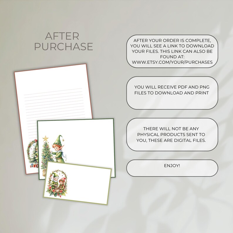 Printable Christmas Stationery and Cards, Busy Elf Stationery Bundle ...