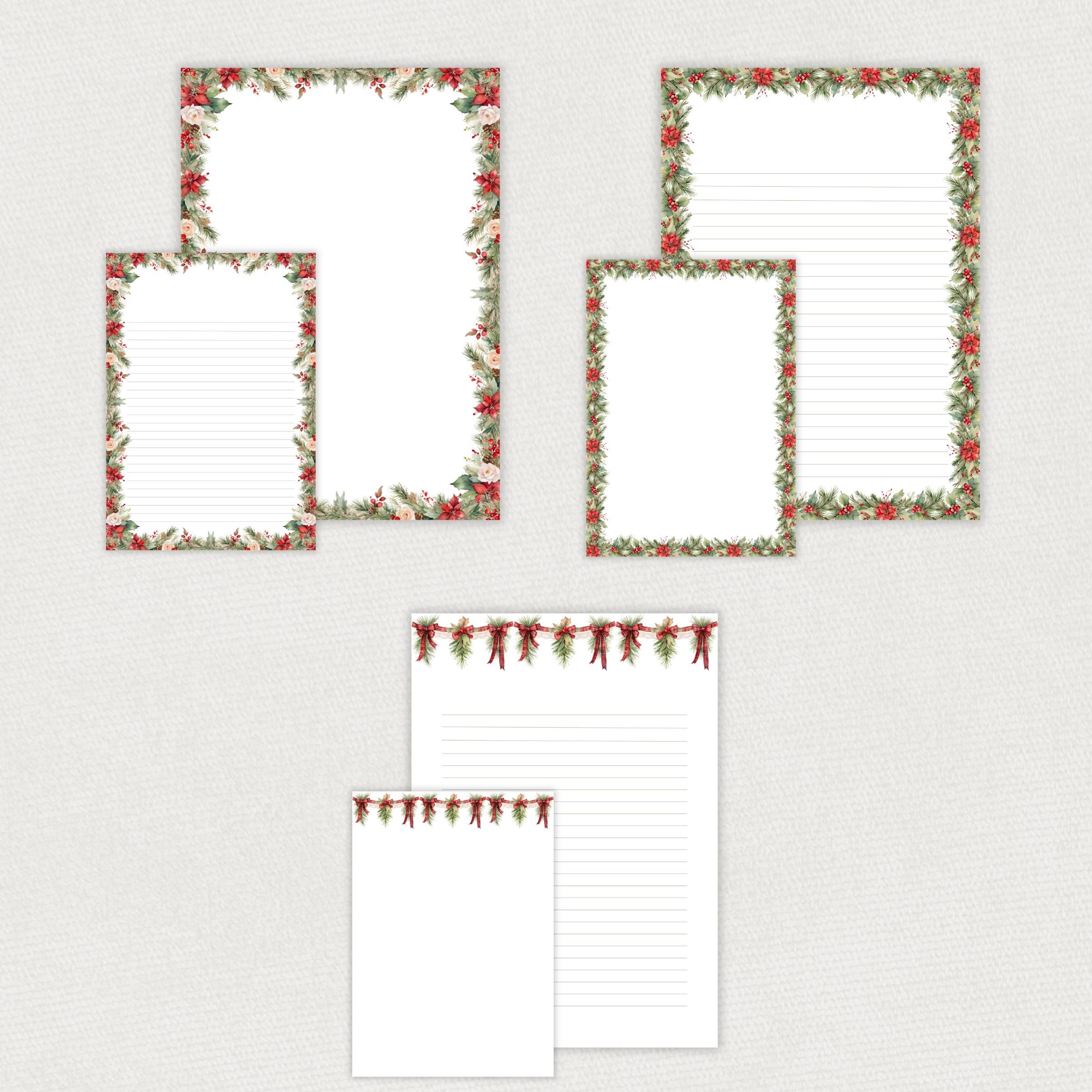 Printable Letter Writing Papers Set, Lined & Unlined Stationery ...