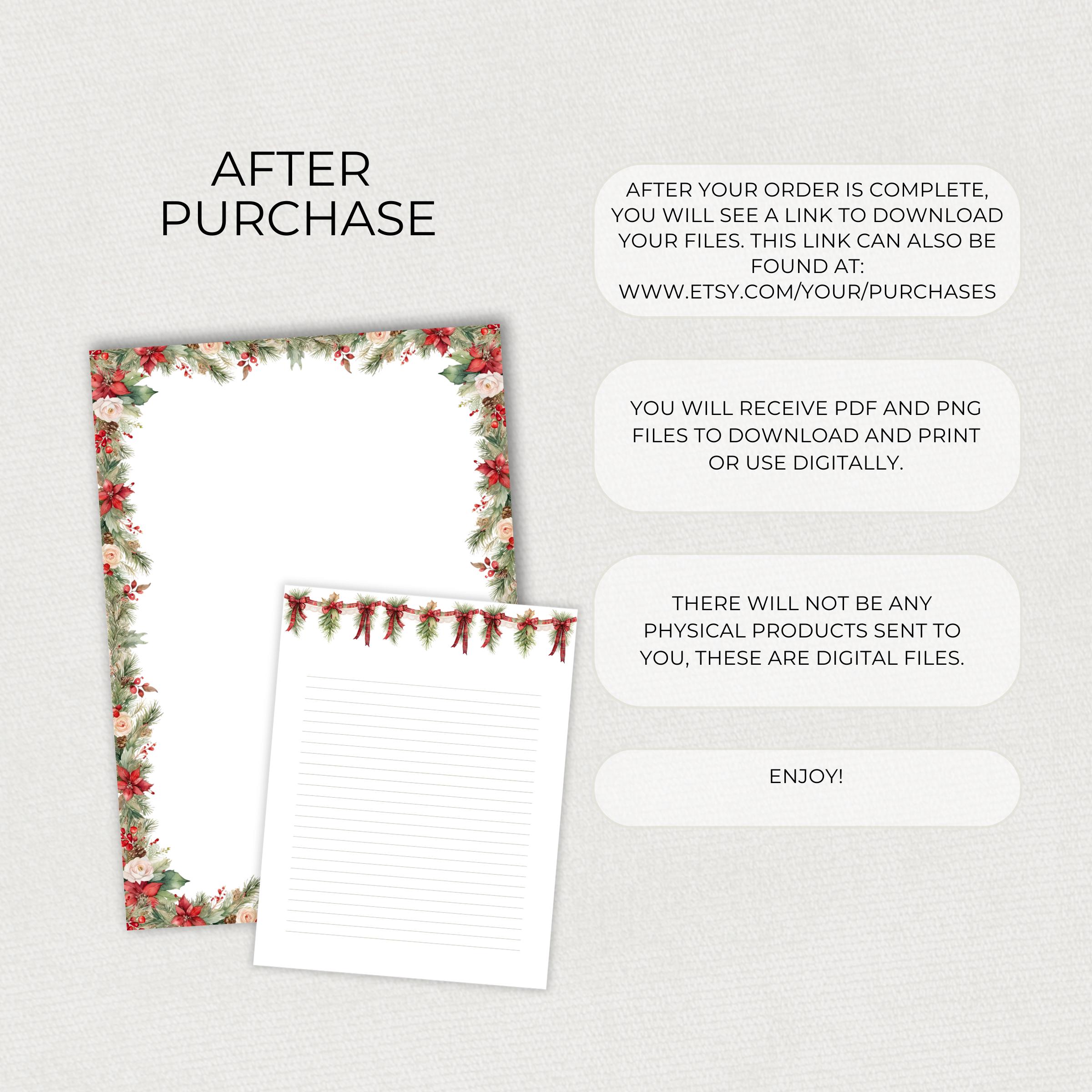 Printable Letter Writing Papers Set, Lined & Unlined Stationery ...