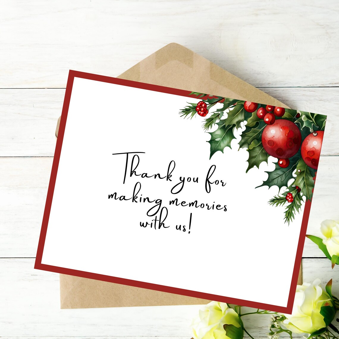 Mistletoe Stationery Bundle, Christmas Letter Writing Set, Holiday Note ...
