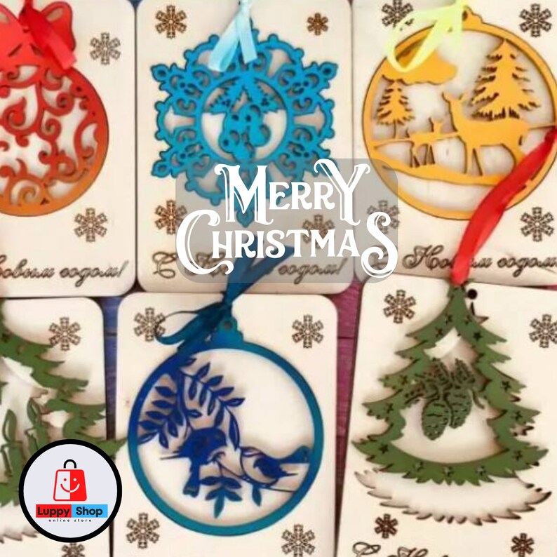 Christmas Ornaments Dxf Cdr Ai Svg Laser Cut Files - Etsy