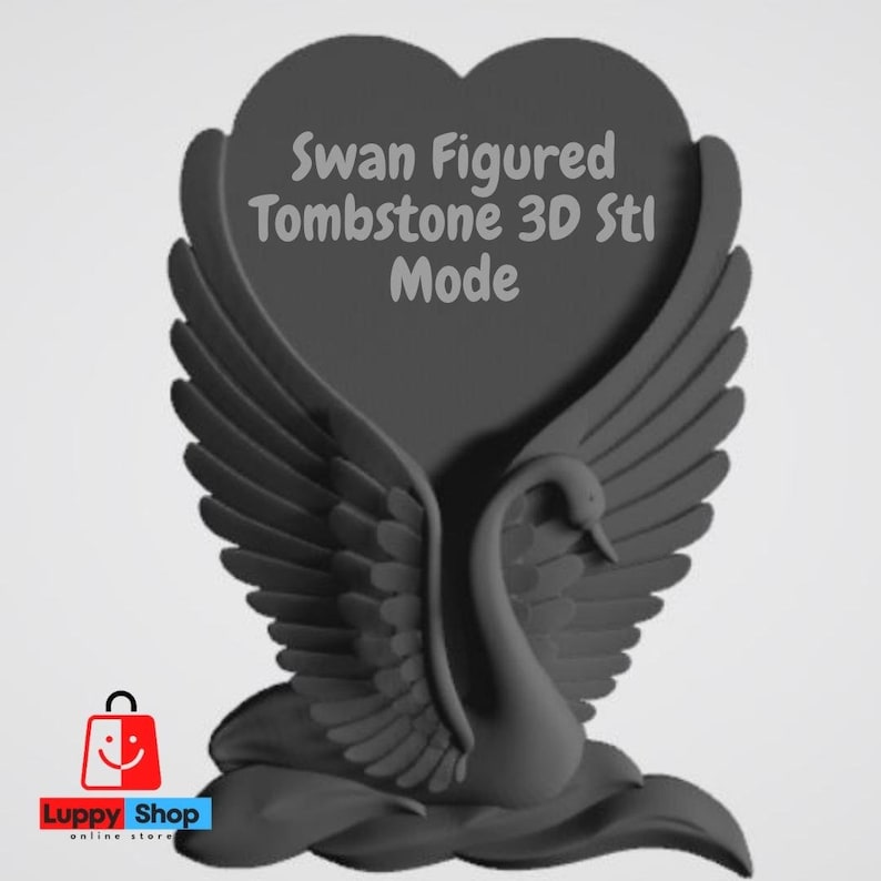Grave Stone Swan Tombstone 3D Stl Model / Cnc Ready Models 3d STL Models for CNC Router - Etsy