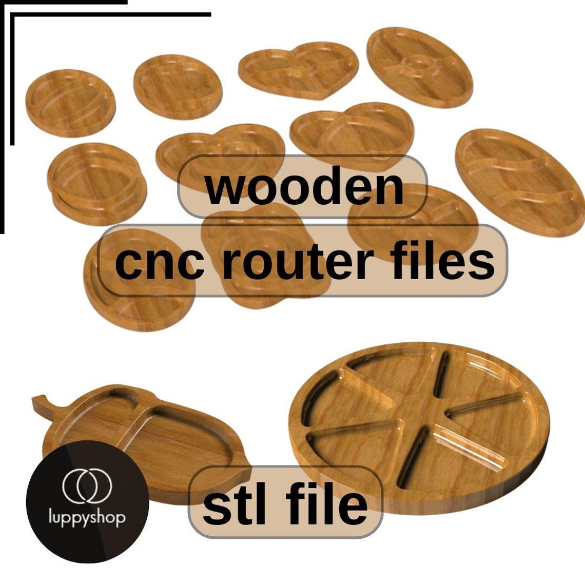 28 Trays Pack / Serving Plate Cnc STL,DXF File/ Stl Serving Plate/ / 3D ...