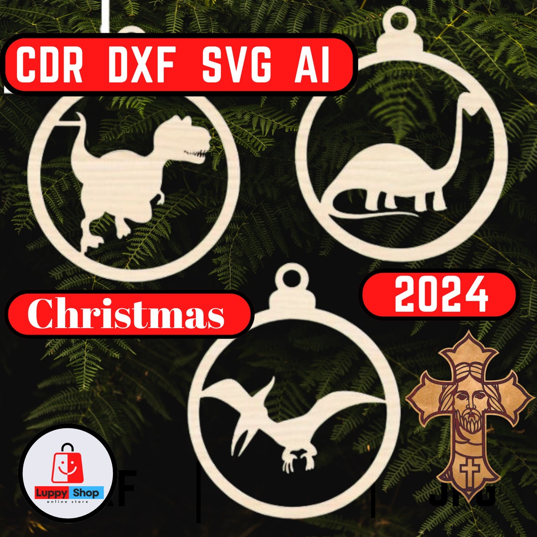 Christmas Ornaments Dxf Cdr Ai Svg Laser Cut Files - Etsy