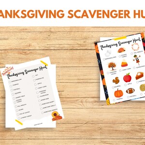 Thanksgiving Activities for Kids Scavenger Hunt, Printable Holiday ...