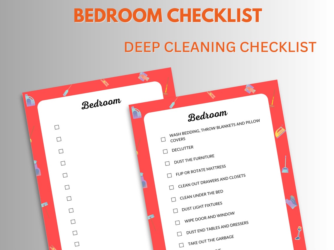 Deep Cleaning Checklist by Room, Spring Cleaning Checklist, House ...