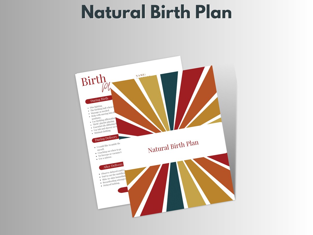 Natural Birth Plan, Birth Plan Template, Printable PDF, Birth ...