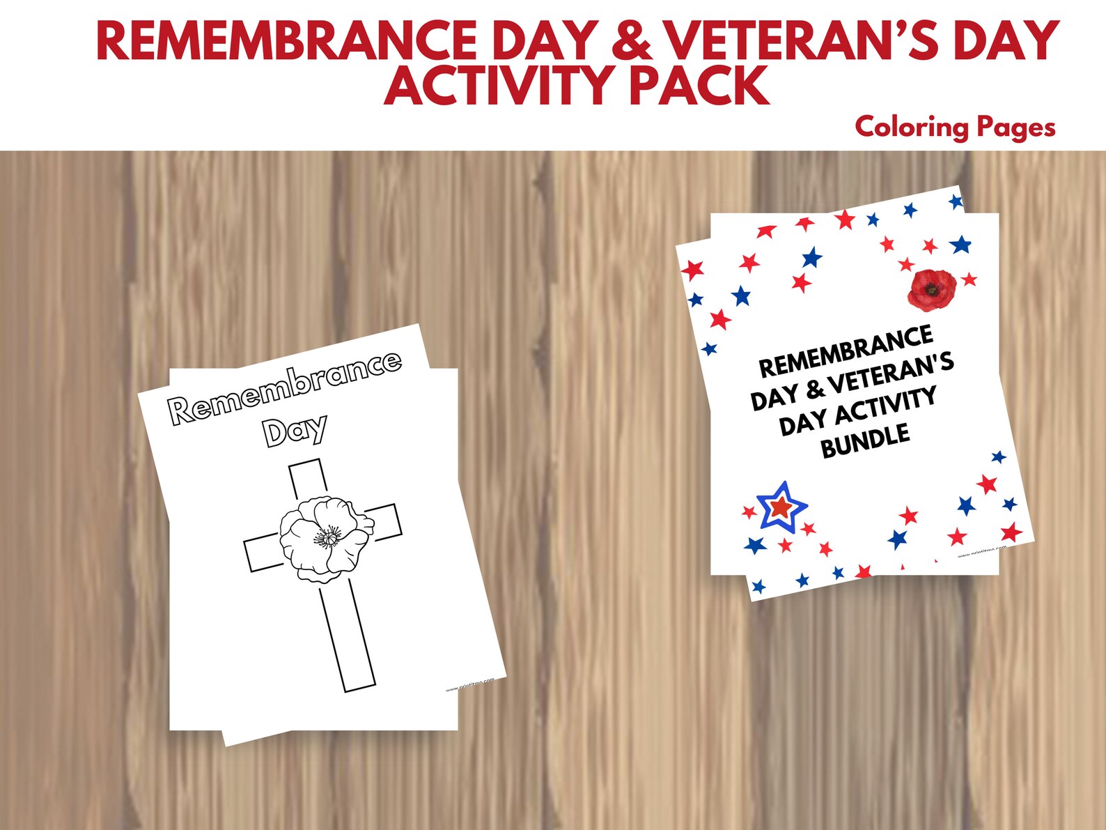 Veterans Day Gift, Remembrance Day, Veterans Day Poppy, Homeschool ...