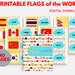 Printable Flags of the World Flash Cards Matching Game, Kids Travel ...