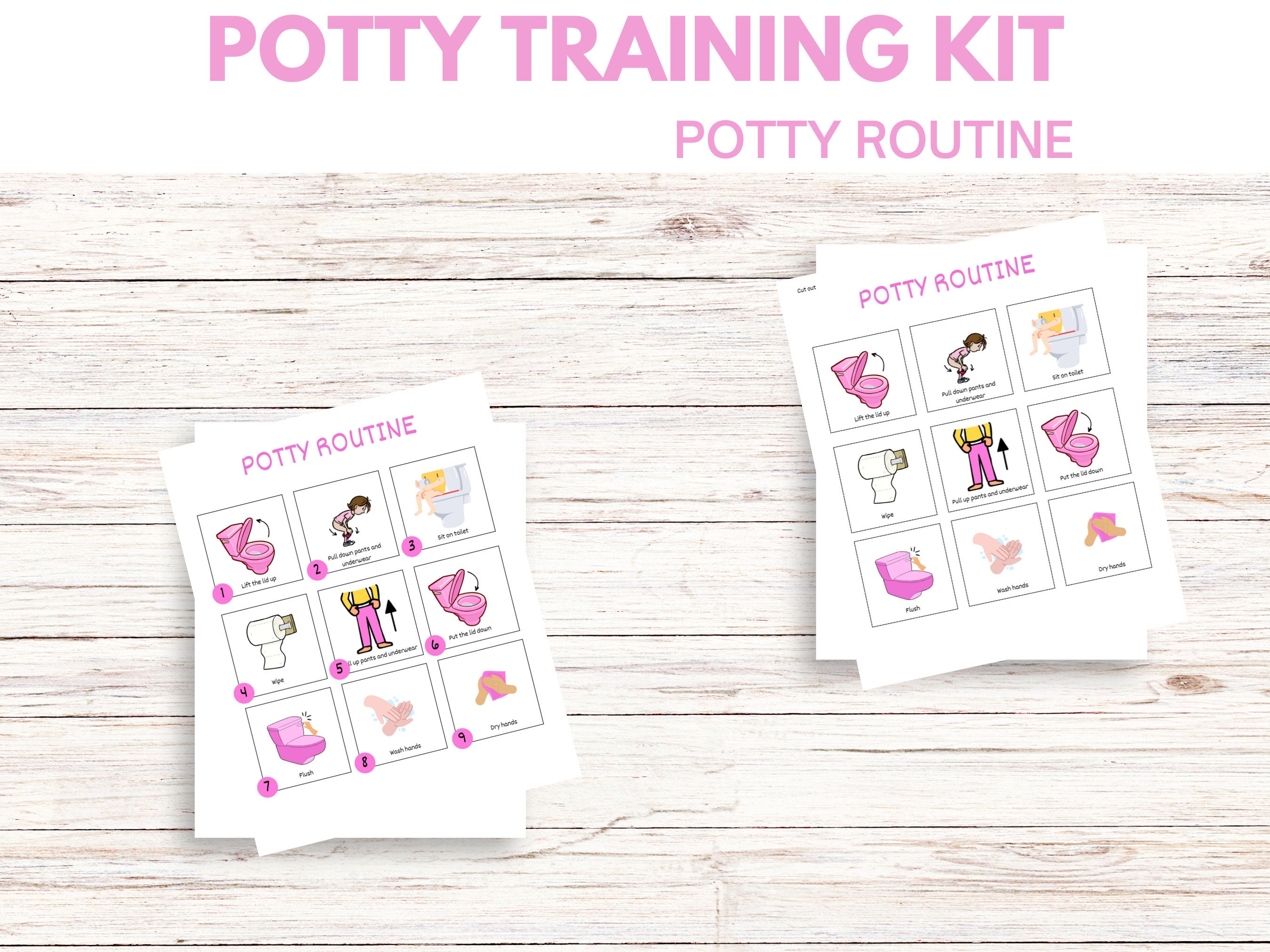 Printable Potty Training Chart Girl, Toddler Activities Learning Tools ...