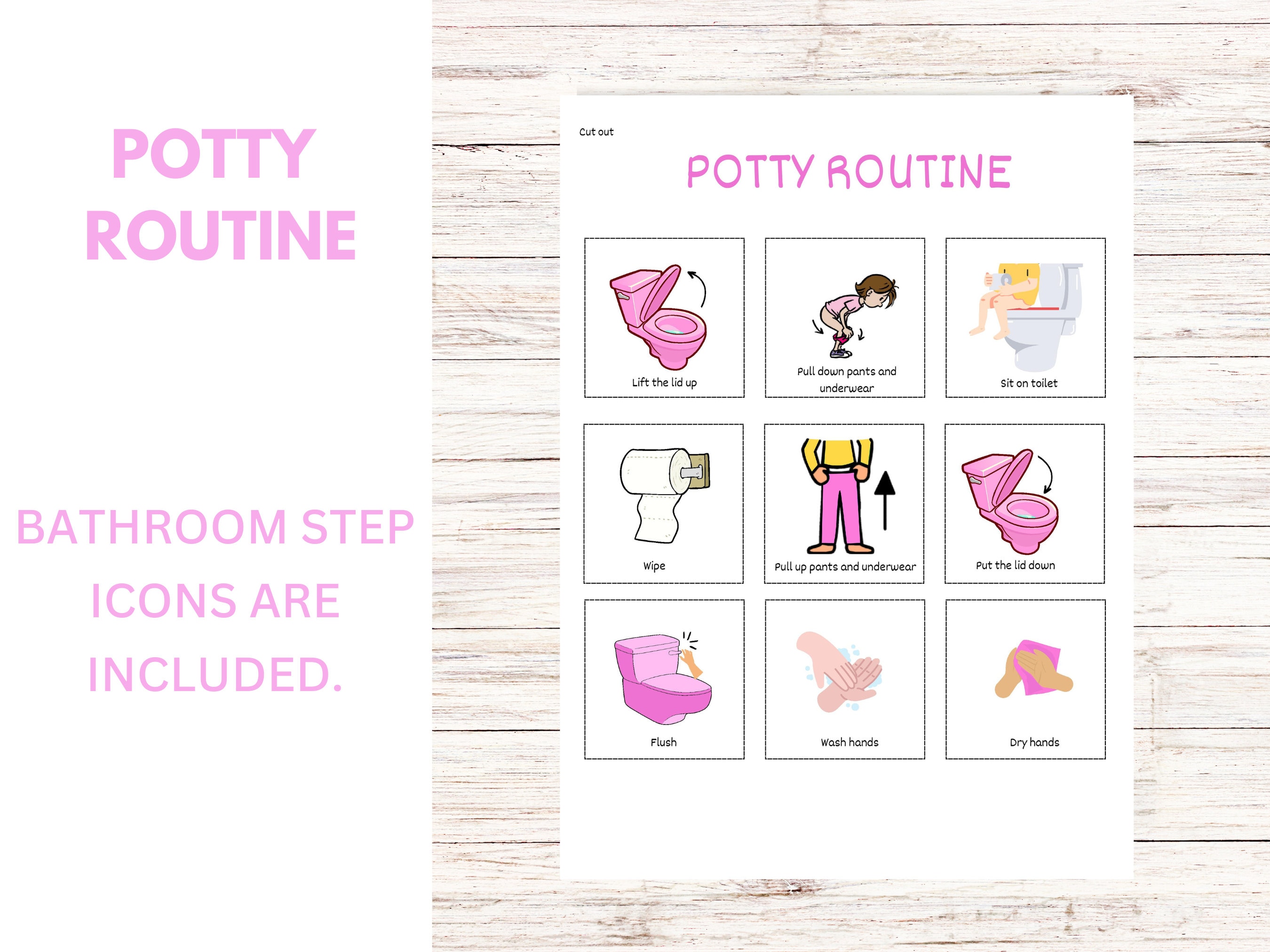 Printable Potty Training Chart Girl, Toddler Activities Learning Tools ...