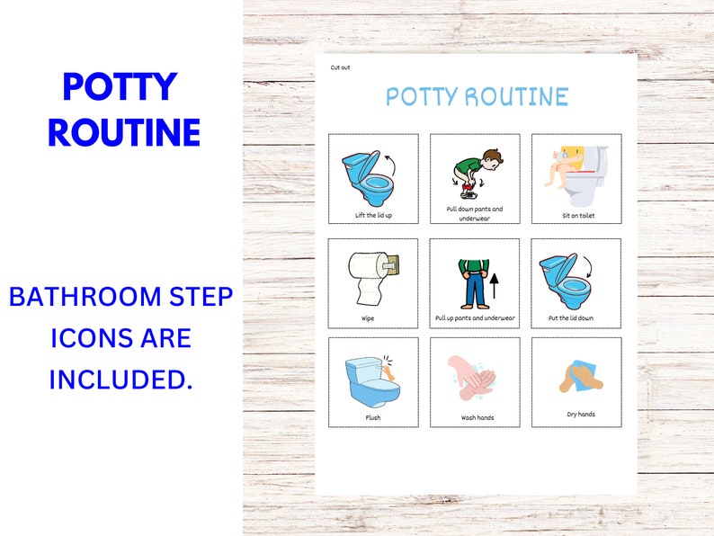 Potty Training Chart Teaching Tools Kids Reward Chart - Etsy