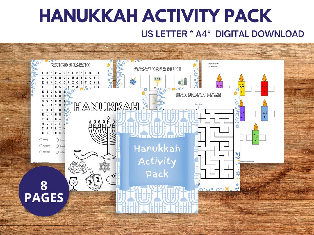 Hanukkah Activity Pack Preschool Worksheets, Hanukkah Gift Ideas ...