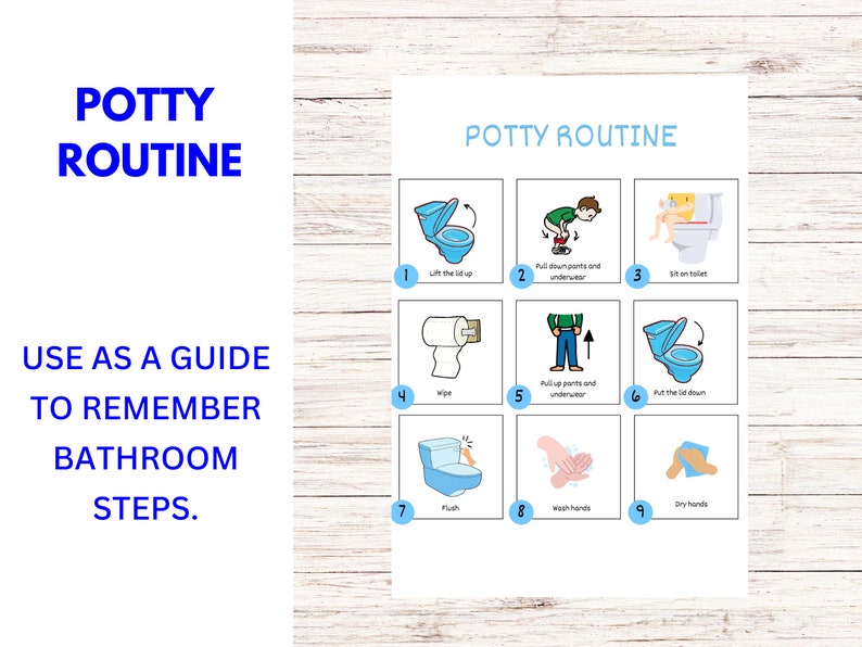 Potty Training Chart Teaching Tools, Kids Reward Chart, Toddler ...