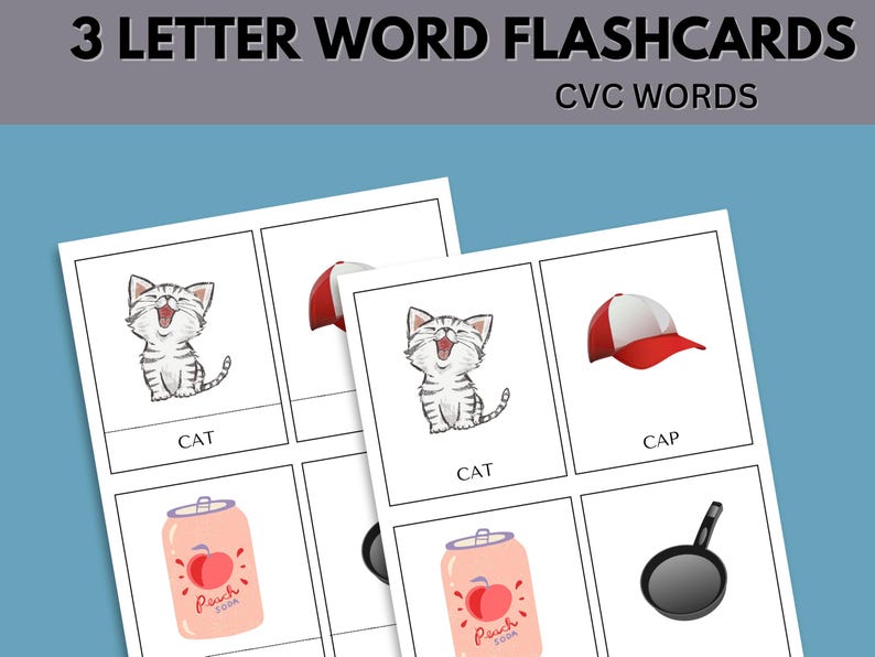 Phonetics CVC Flashcards, Preschool Curriculum Homeschool Resources, 3 ...