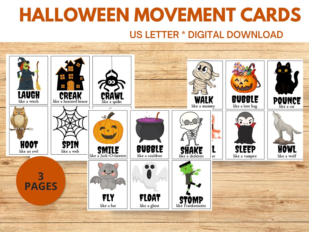 Halloween Flash Cards for Kids, Halloween Cards Activity, Toddler ...