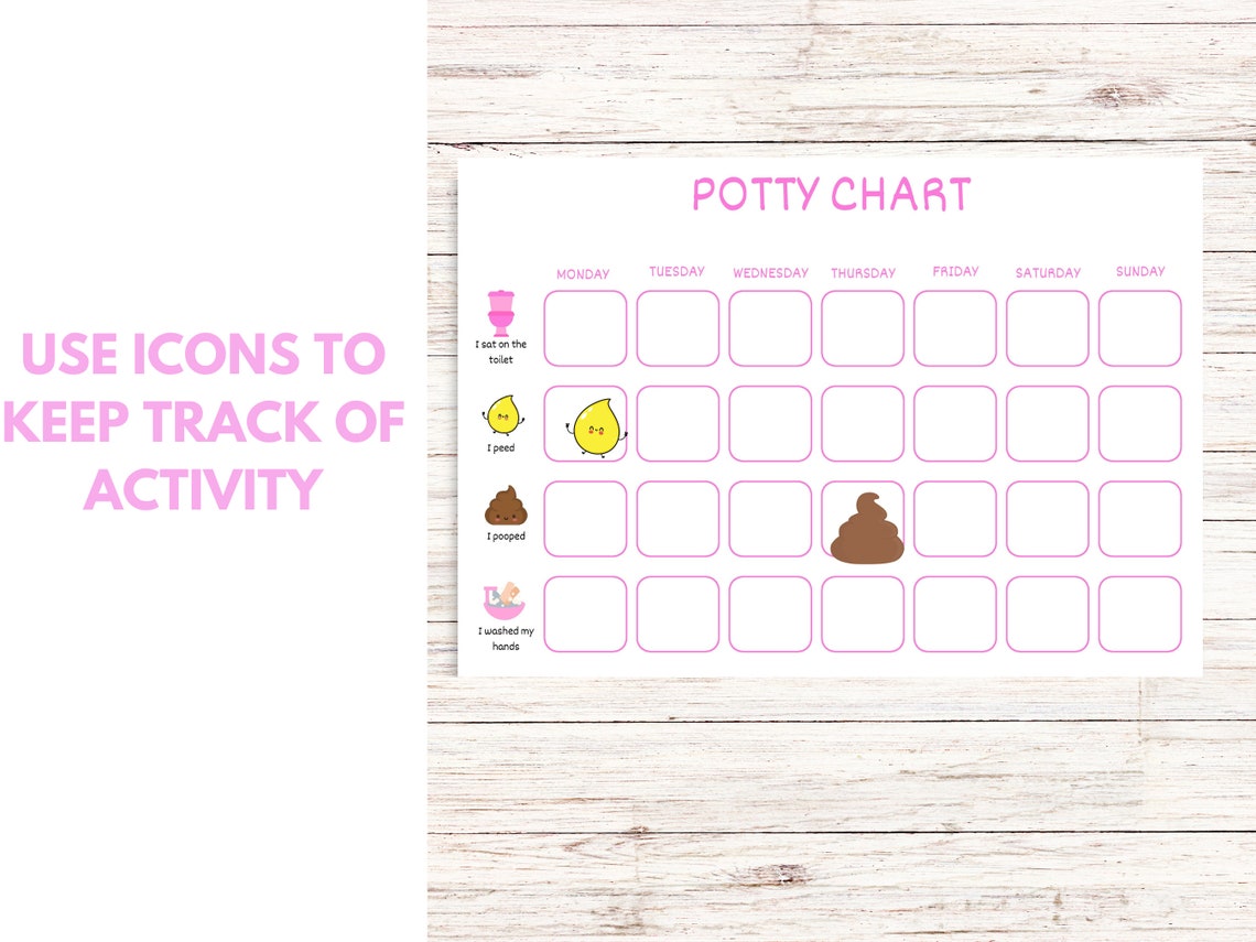 Printable Potty Training Chart Girl, Toddler Activities Learning Tools ...