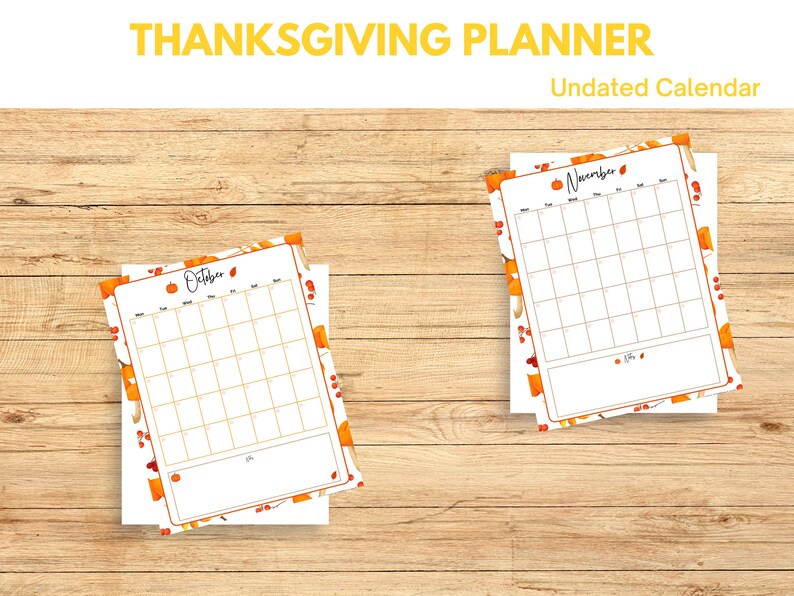 Printable Thanksgiving Planner, Holiday Shopping List Planner ...