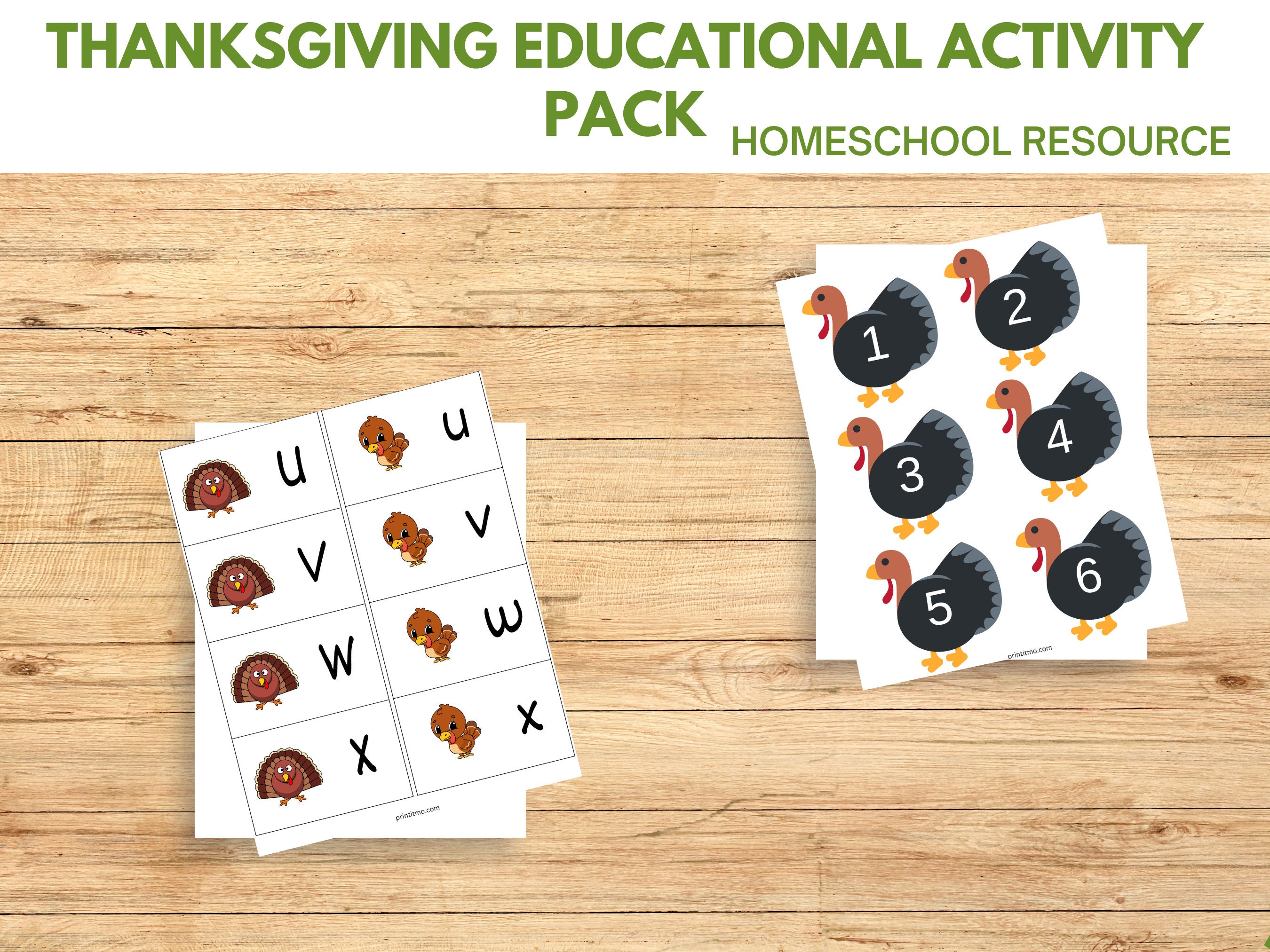 Thanksgiving Printables for Kids Learning Resources Alphabet - Etsy