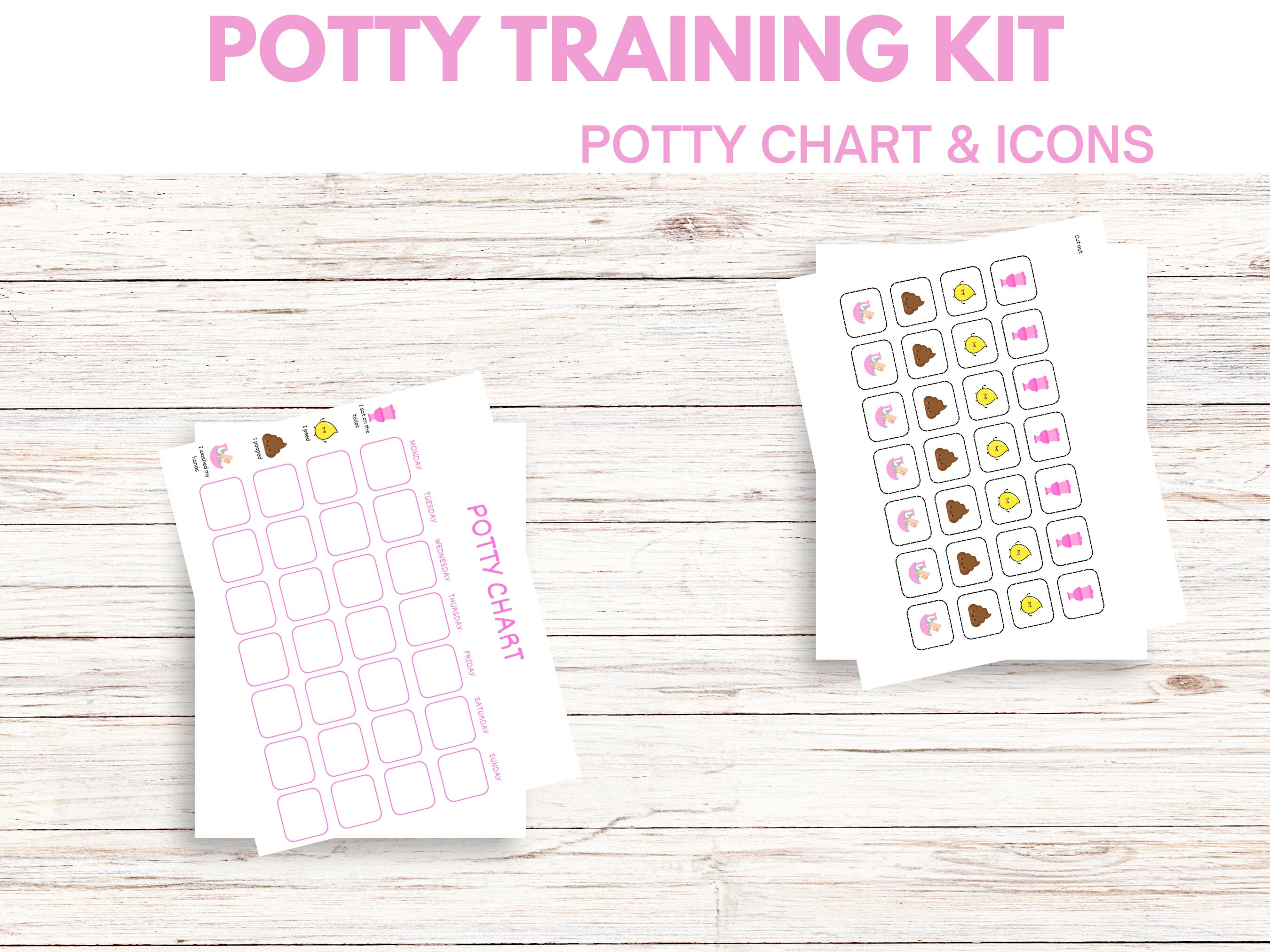 Printable Potty Training Chart Girl, Toddler Activities Learning Tools ...