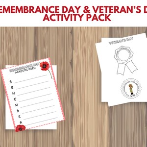 Veterans Day Gift, Remembrance Day, Veterans Day Poppy, Homeschool ...