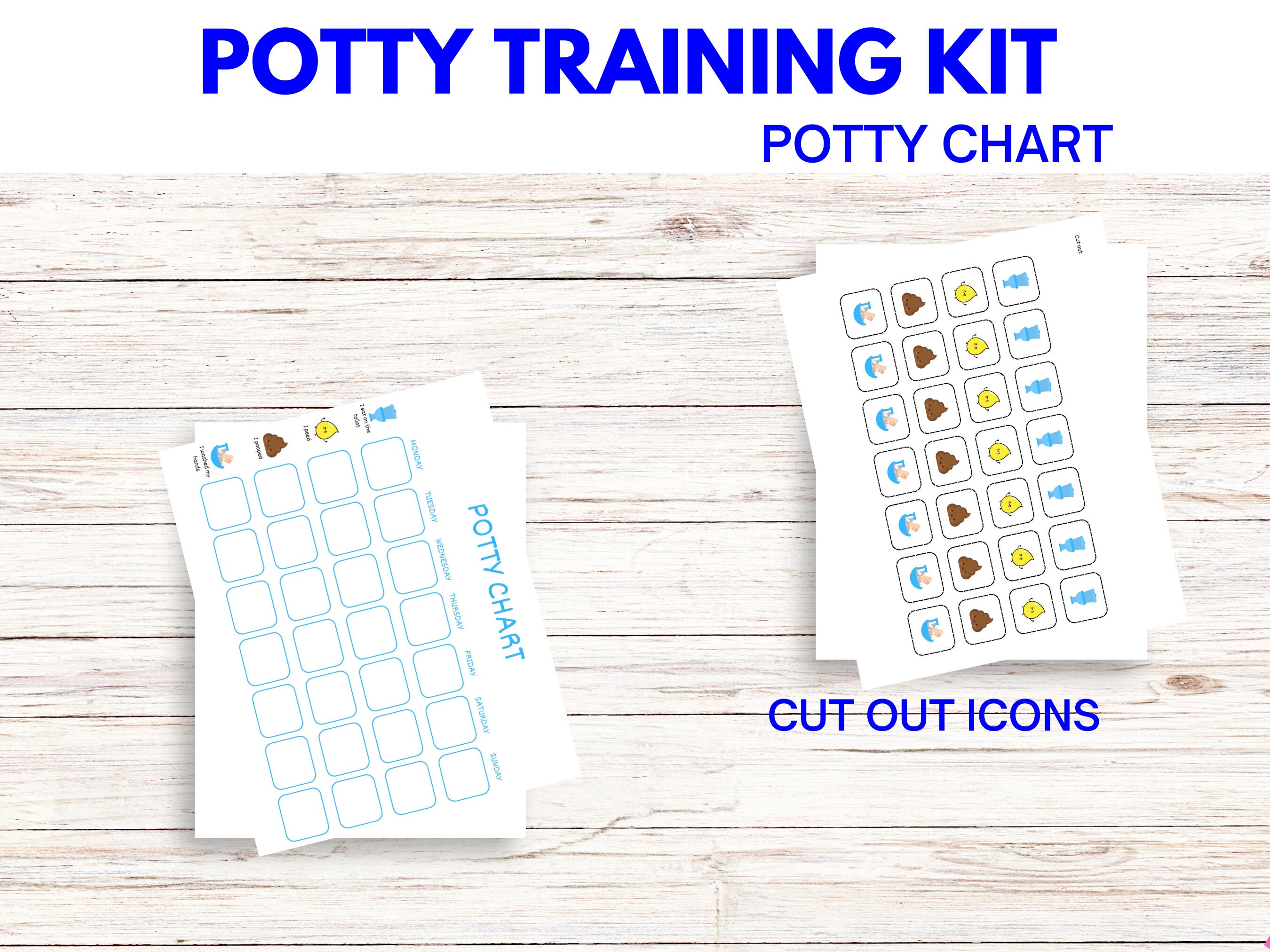 Potty Training Chart Teaching Tools, Kids Reward Chart, Toddler ...