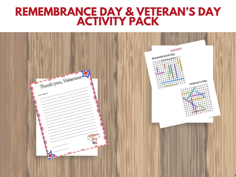 Veterans Day Gift, Remembrance Day, Veterans Day Poppy, Homeschool ...
