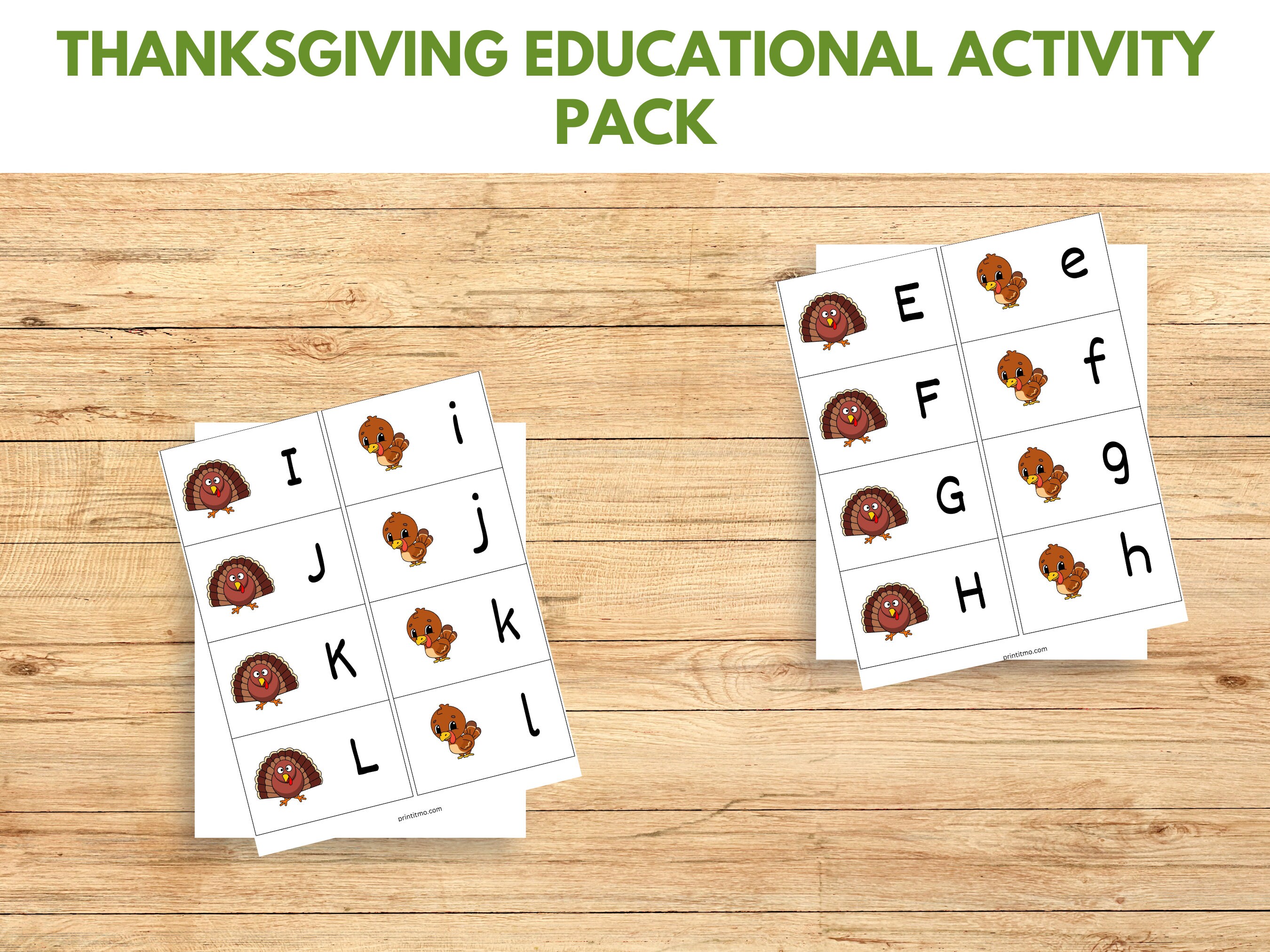 Thanksgiving Printables for Kids Learning Resources Alphabet - Etsy
